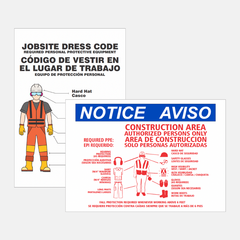 Jobsite Dress Code Signs — Safety & Packaging Sales