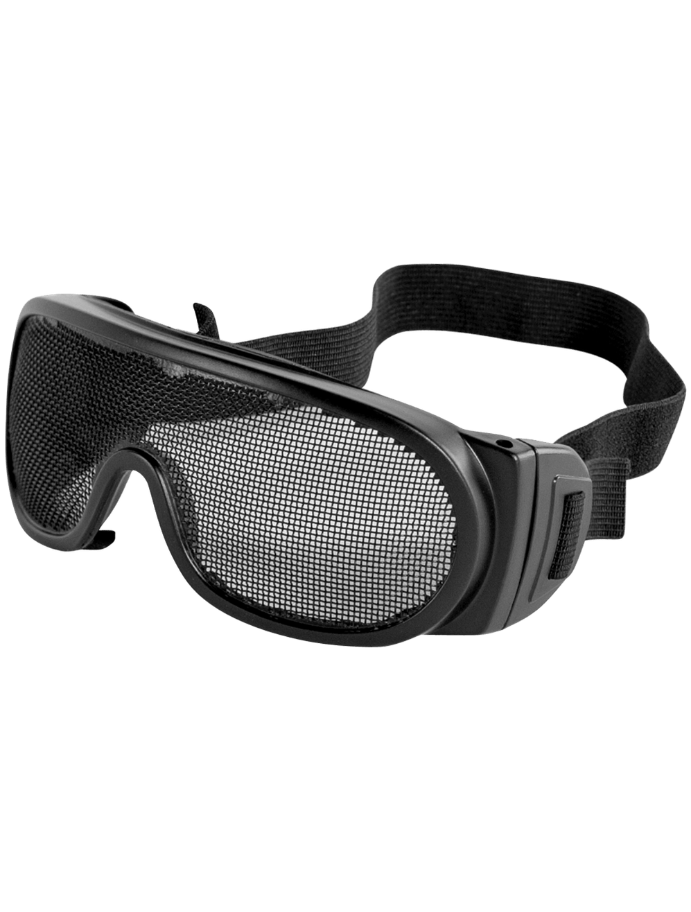 Wire Mesh Lens, Matte Black Frame Safety Goggles — Safety & Packaging Sales