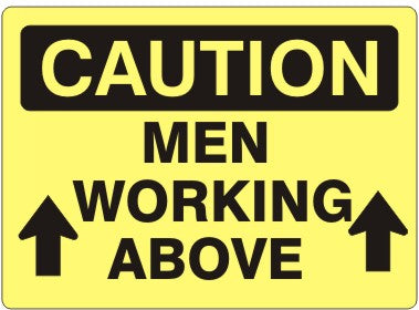 Caution Men Working Above — Safety & Packaging Sales