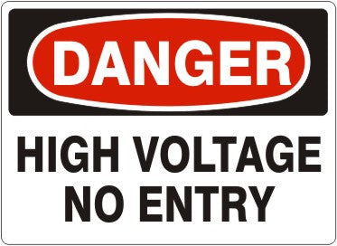 Danger High Voltage No Entry — Safety & Packaging Sales