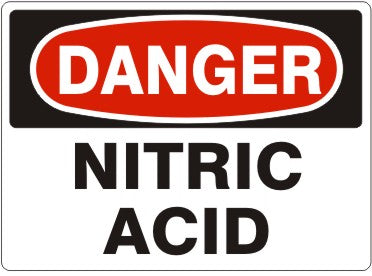 Danger Nitric Acid — Safety & Packaging Sales