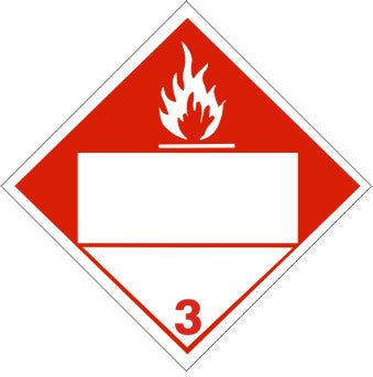 DOT Flame Picto - Blank - Class 3 Placard — Safety & Packaging Sales
