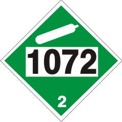 1072 Oxygen Compressed Non-Flammable Gas Hazard – Class 2 DOT Placard ...