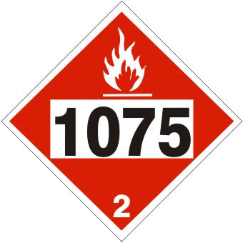 1075 Butane LPG Liquified Petroleum Gas Propane - Class 2 DOT Placard ...