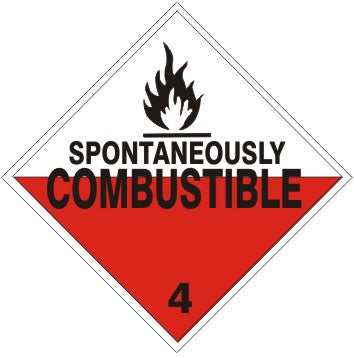 Spontaneously Combustible Fire Picto - Class 4 Placard — Safety ...