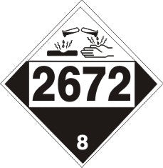 2672 Ammonia Solutions - Class 8 Placard — Safety & Packaging Sales