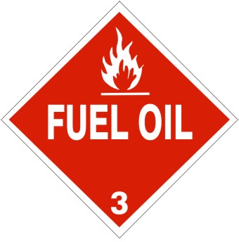 Fuel Oil - Class 3 Placard — Safety & Packaging Sales