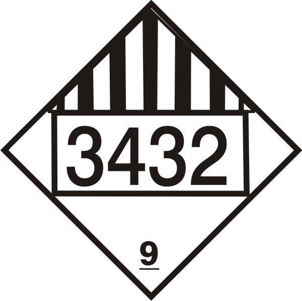 3432 Polychlorinated Biphenyls - Class 9 Placard — Safety & Packaging Sales