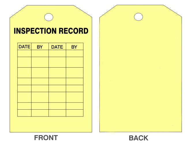 6" x 3" Inspection Record Tags - Yellow — Safety & Packaging Sales