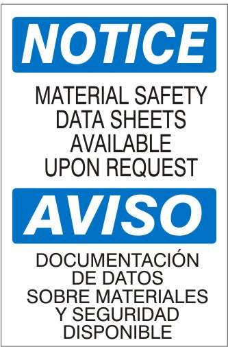 Notice Material Data Sheets Available Upon Request — Safety & Packaging ...