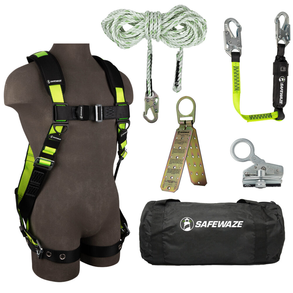 PRO Bag Roof Kit - PRO No-Tangle Single D-Ring Harness, 50' Lifeline R ...