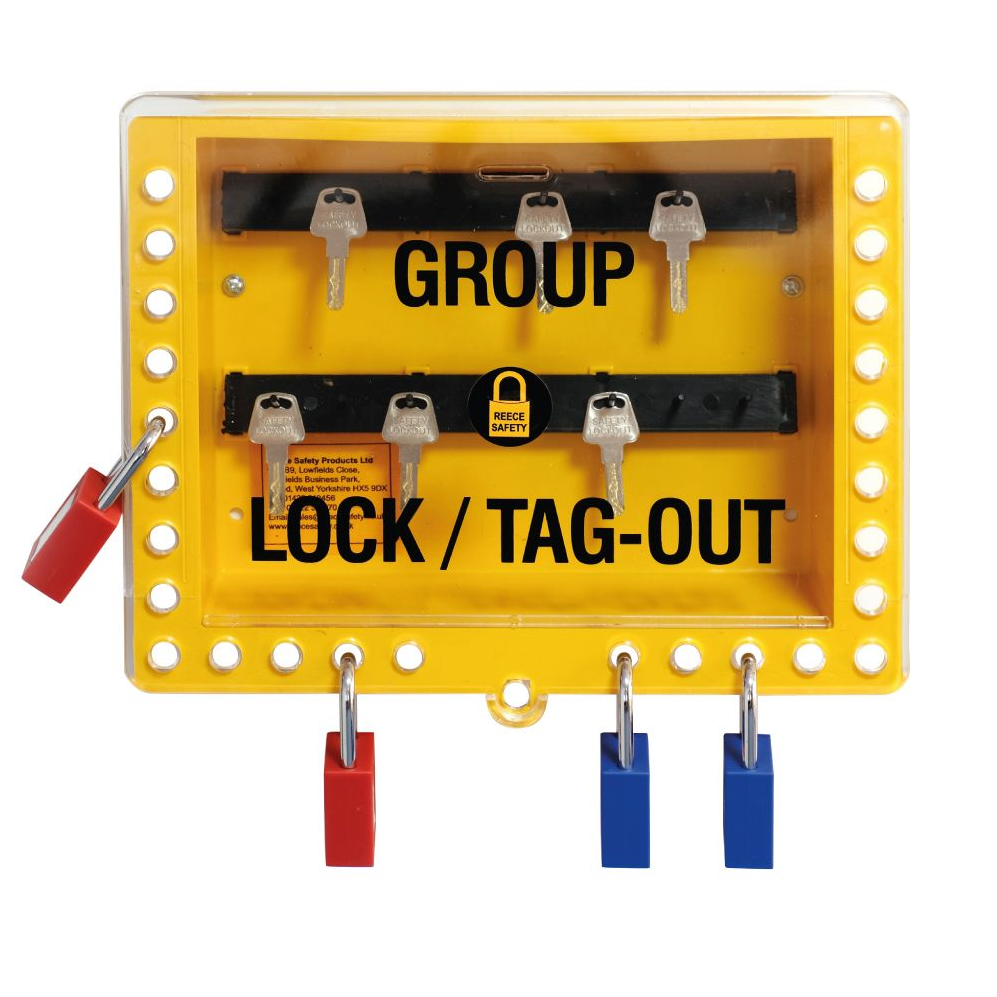 Wall Mounted Group Lockout Box, Yellow — Safety & Packaging Sales