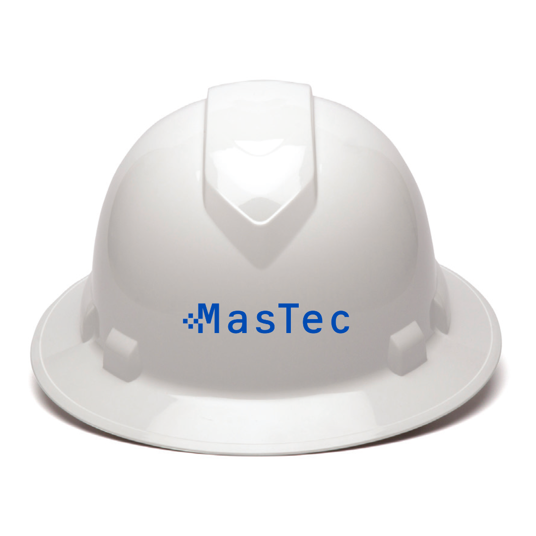 Ridgeline Full Brim Hard Hat - 4-Point Ratchet, Logo- MasTec — Safety ...