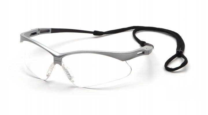 PMXtreme Safety Glasses, Silver Frame with Cord — Safety & Packaging Sales