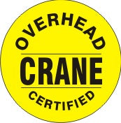 Overhead Crane Certified Hard Hat Sticker — Safety & Packaging Sales