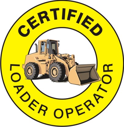 Certified Loader Operator Hard Hat Sticker — Safety & Packaging Sales