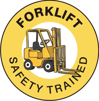 Forklift Safety Trained Hard Hat Sticker — Safety & Packaging Sales
