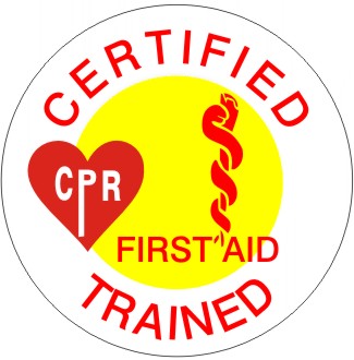 Certified CPR First Aid Trained Hard Hat Sticker — Safety & Packaging Sales