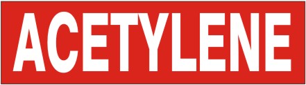 2.25" x 9" Acetylene Pressure Sensitive Decal — Safety & Packaging Sales