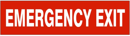 2.25" x 9" Emergency Exit Pressure Sensitive Decal — Safety & Packaging ...