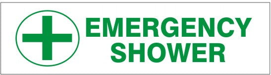 2.25" x 9" Emergency Shower Pressure Sensitive Decal — Safety ...