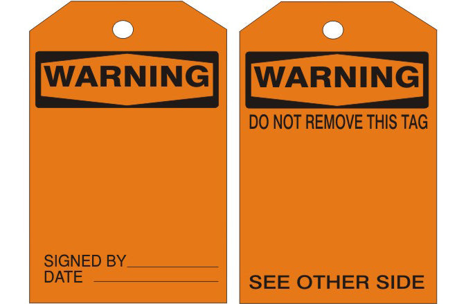 6" x 3" Warning Tags — Safety & Packaging Sales