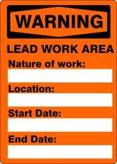 Warning Lead Work Area — Safety & Packaging Sales