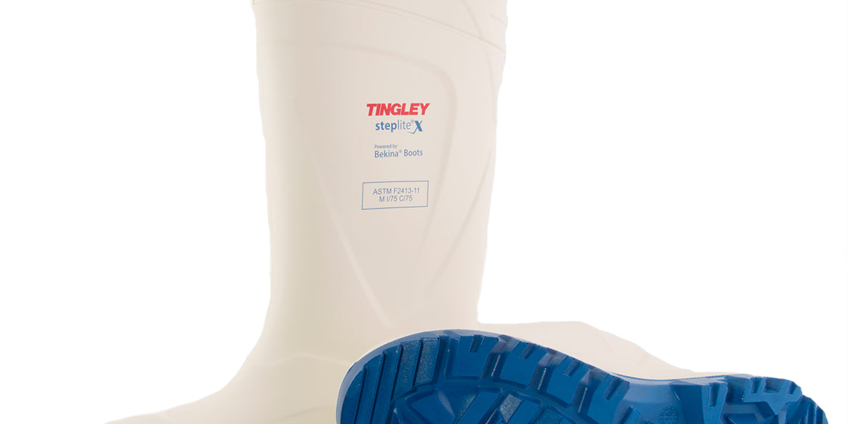 Steplite X Powered by Bekina, 15", Cleated – White/Blue — Safety ...