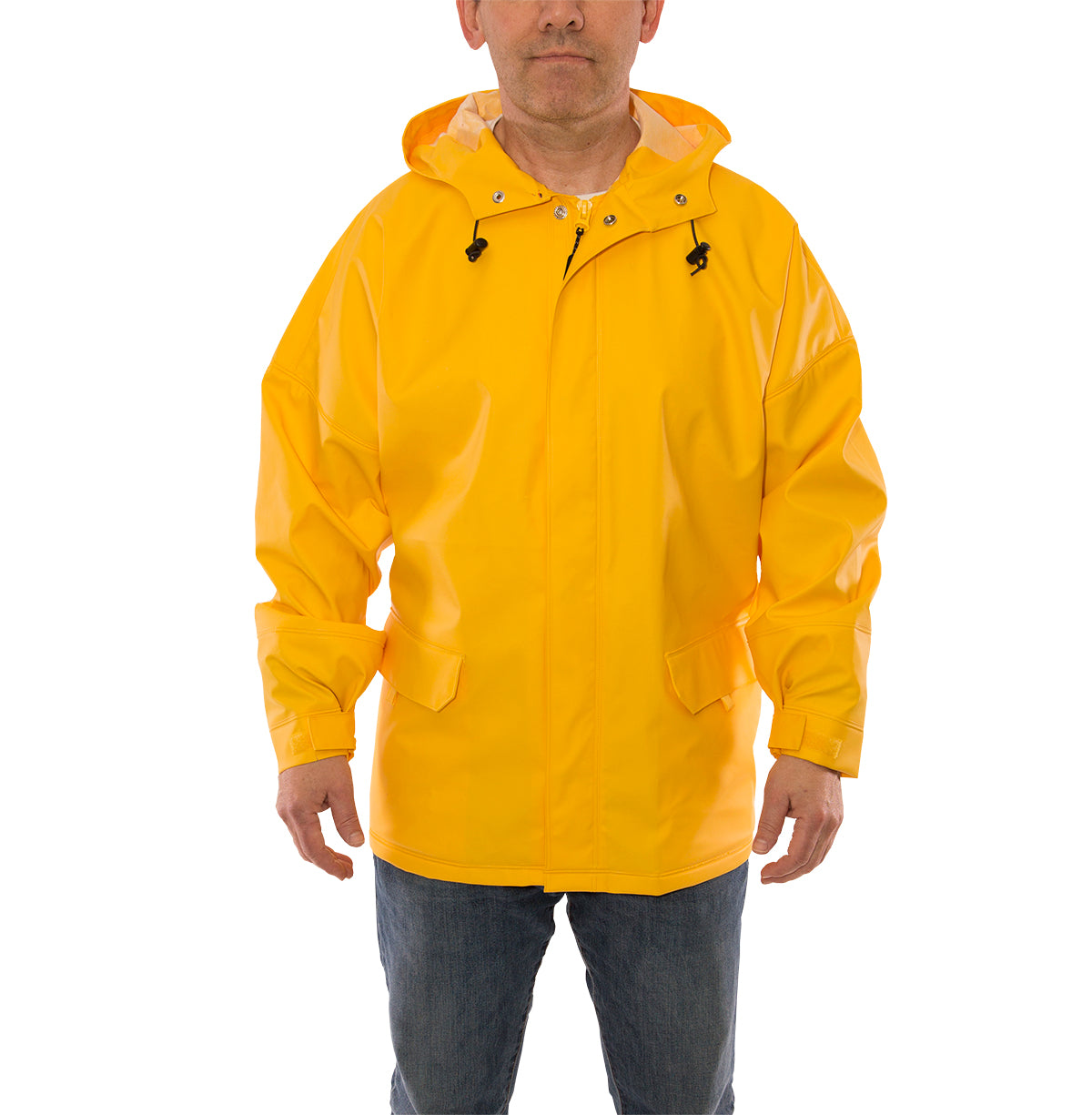 Weather-Tuff Jacket, Storm Fly Front, Attached Hood — Safety ...
